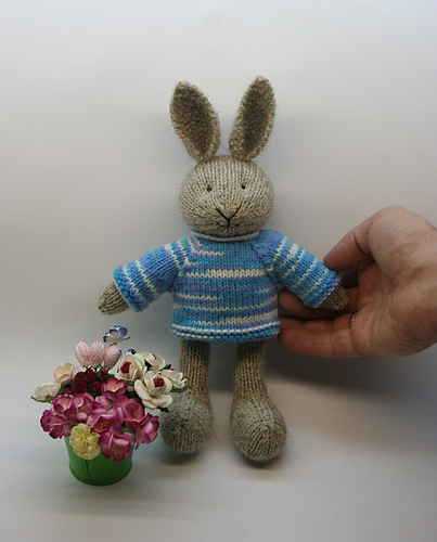 Ravelry: Bunny with a striped sweater pattern by Julie Williams