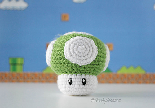 Ravelry: 1-UP Mushroom pattern by The Geeky Hooker