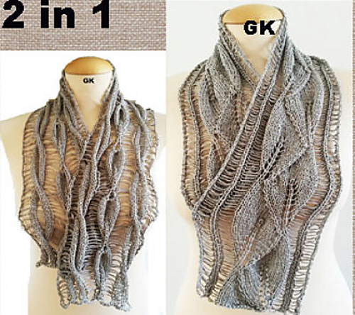 Ravelry: 2 in 1 Linen leaf Scarf - patterns