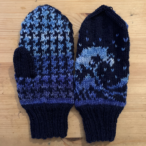 Finished my wave mittens (after finally weaving in a million ends)! : r ...