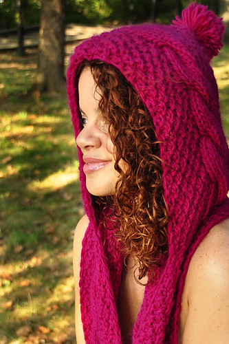 Ravelry: Trifecta Cable Knit Hooded Scarf with Pockets pattern by ...