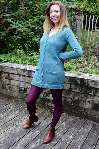 Ravelry: "Girlfriend Cardigan" Sweater and Dress pattern by Lauren Riker