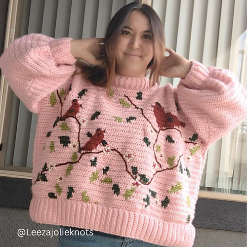 Ravelry: Maud Lewis' Yellow Birds Crochet Sweater pattern by Grace Tompkins