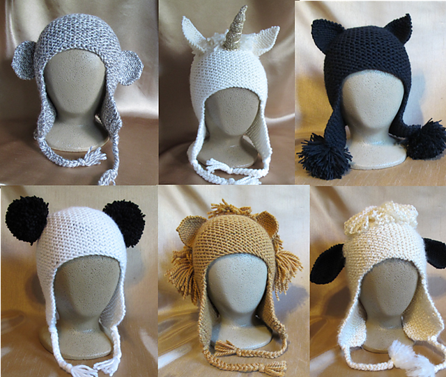 Ravelry: #1306 Animal Hats pattern by Diane Soucy