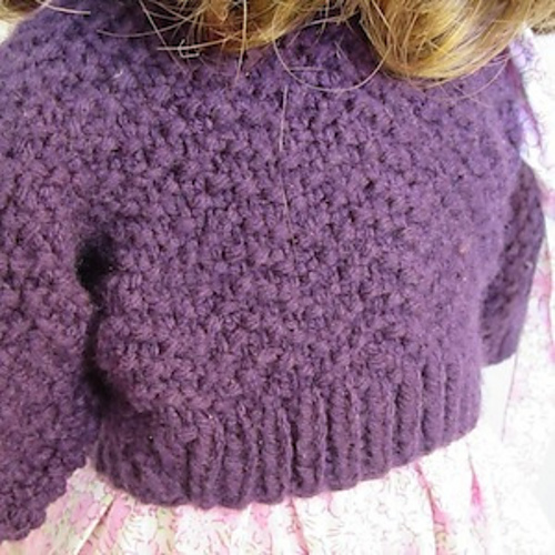 Ravelry: Princess Ruthie 18" Doll Cardigan pattern by Hannah Filiatreault