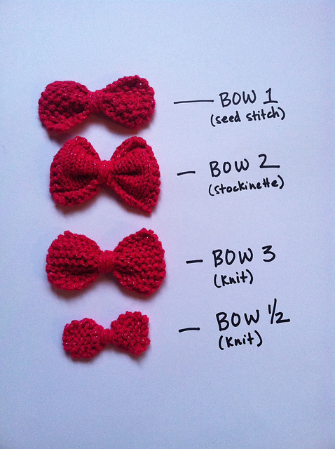 Ravelry: 3 1/2 Ways to Knit a Bow pattern by Rachel