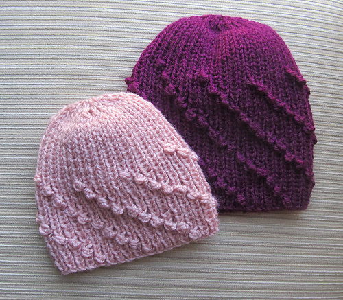 Ravelry: Hat in Diagonal Bobbles Rib pattern by Yelena Chen