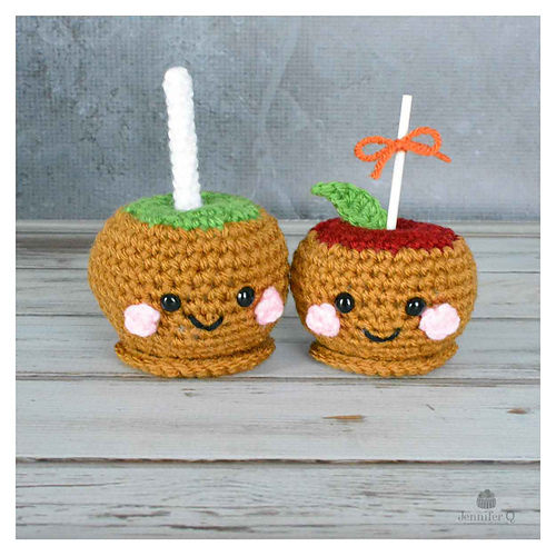 Ravelry: Amigurumi Caramel Apple pattern by Jennifer Q