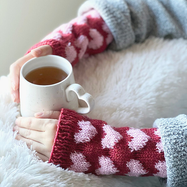 Ravelry: Heart Wrist Warmers pattern by Louise Bollanos