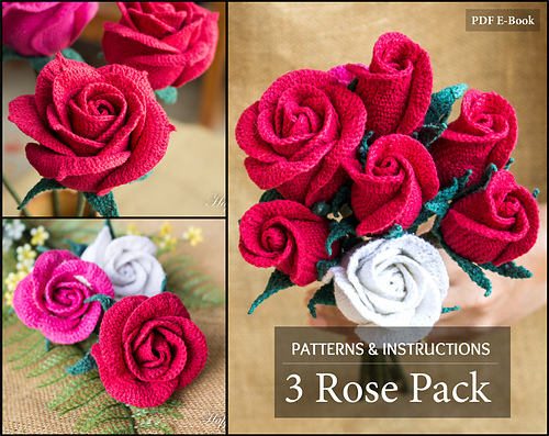 Ravelry: 3 Roses - Bouquet & Decor - patterns