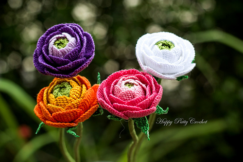 Ravelry: Ranunculus Flower pattern by Happy Patty Crochet
