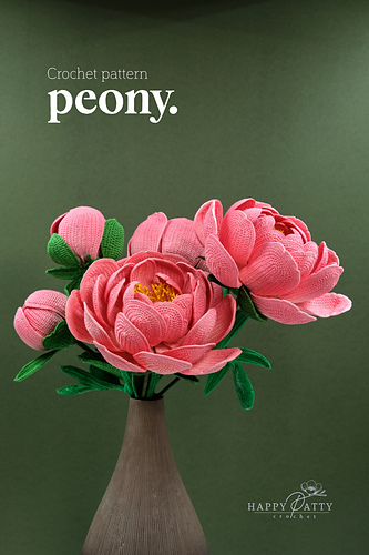 Ravelry: Peony Flower pattern by Happy Patty Crochet