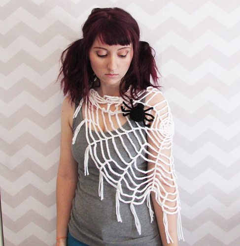 Ravelry: wearable spider web with fringe pattern by Hello Happy