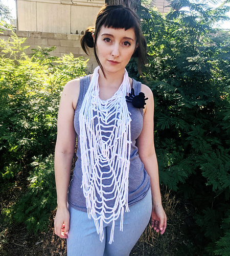 Ravelry: wearable spider web with fringe pattern by Hello Happy