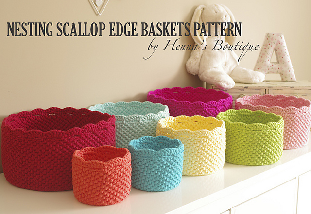 Ravelry: Nesting Scallop Edge Baskets pattern by Henna Huczkowski