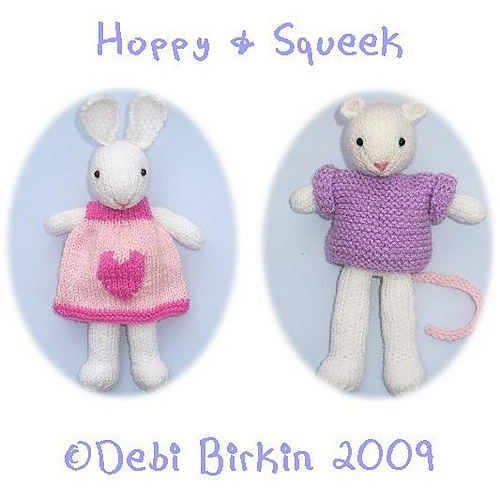 Ravelry: pocket pals rabbit & mouse pattern by Debi Birkin