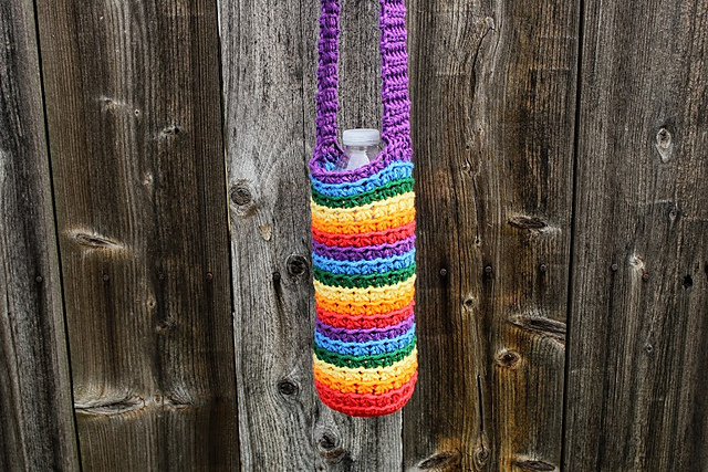 Ravelry: Rainbow Water Bottle Holder pattern by Erica Fedor