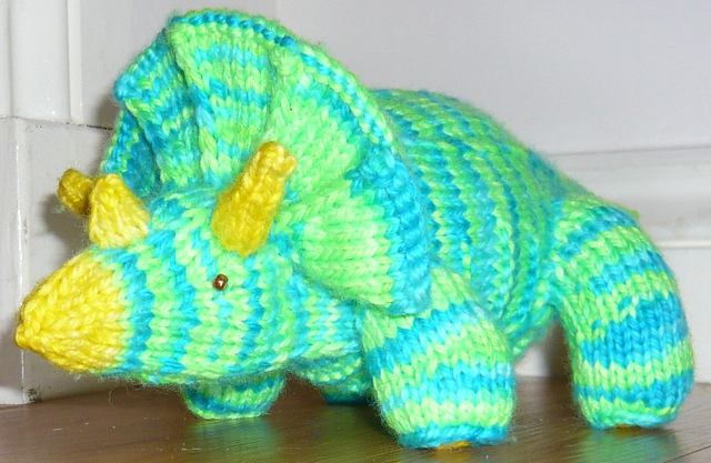 Ravelry: Knitted Triceratops pattern by Jillian Thom