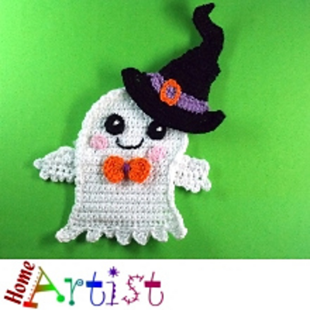 Ravelry: Ghost + Hat Halloween Applique pattern by Homeartist crochet