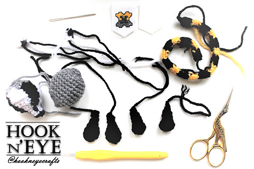 Ravelry: Amigurumi Hufflepuff Badger pattern by Claire of Hook N Eye Crafts
