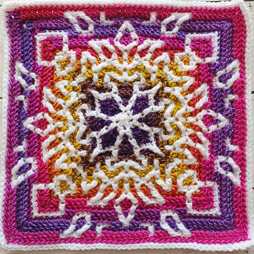 Ravelry: Spiral Bloom Mosaic Square pattern by Crochet Hooks and Magic