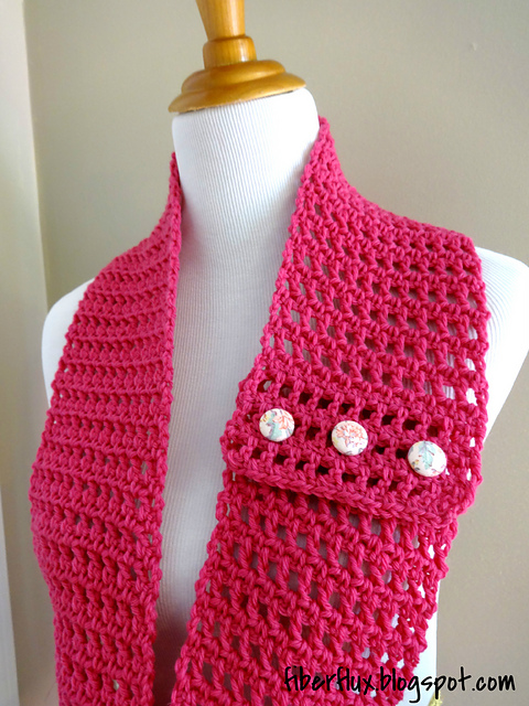 Ravelry: Honolulu Button Scarflette pattern by Fiber Flux / Jennifer ...
