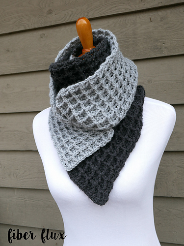 Ravelry: Two Tone Waffle Stitch Scarf pattern by Fiber Flux / Jennifer ...