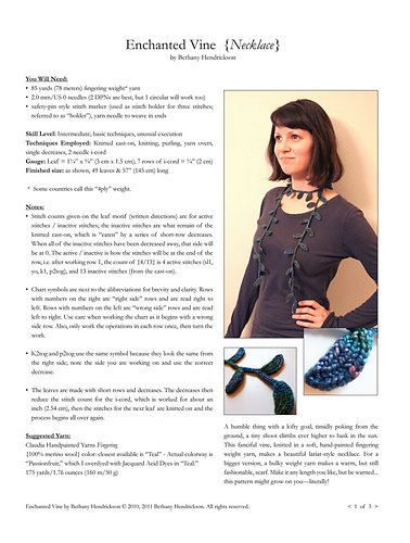 Ravelry: Enchanted Vine pattern by Bethany Hendrickson