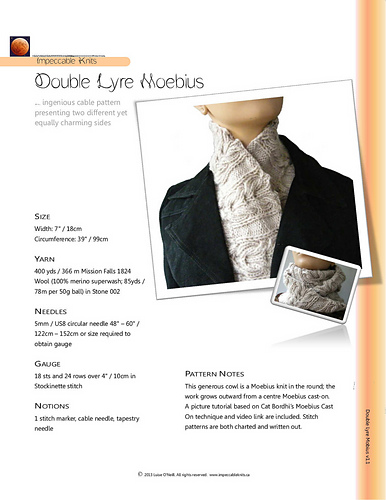 Ravelry: Double Lyre Moebius pattern by Luise O'Neill