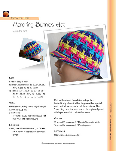 Ravelry: Marching Bunnies Hat pattern by Luise O'Neill