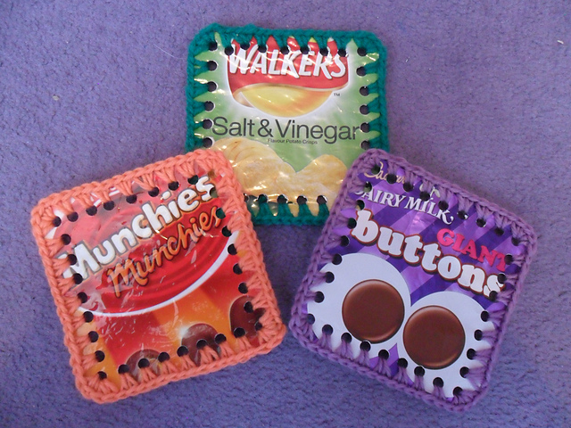 Ravelry: Crochet crisp packet coaster pattern by Jordan Norrington