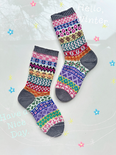 Ravelry: Fair Isle Sock MKALendar pattern by Susanna Winter