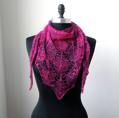 Ravelry: Square Sequin Leaves Shawl pattern by Iris Schreier