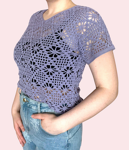 Ravelry: Lacy Floral Diamond Mesh Top pattern by Island Magic (Indra)
