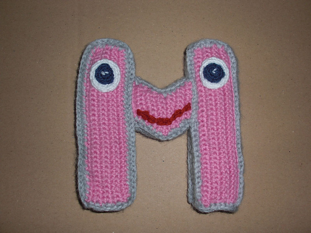 Ravelry: crocheted letter M pattern by Ioana van Deurzen