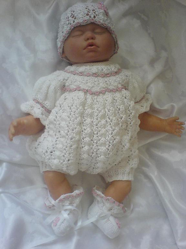 Ravelry: #59 Romper, Cap & Booties pattern by Kadie Jade