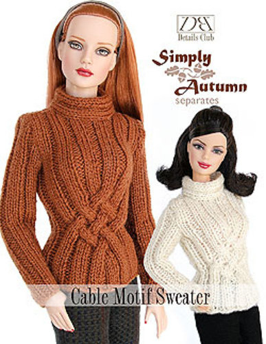 Ravelry: Cable Motif Doll Sweater pattern by Daniel Bingham Design Studio