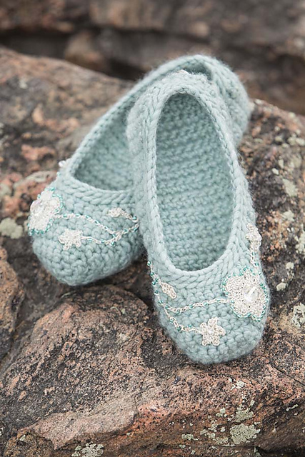 Ravelry: Glass-Beaded Slippers pattern by Brenda K. B. Anderson