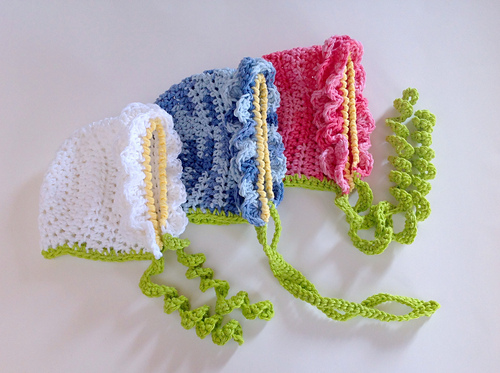 Ravelry: Flower Baby Bonnet pattern by Crochet by Jennifer