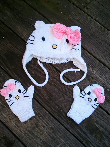Ravelry: My Hello Kitty Mittens pattern by Jennifer Brooks Rice