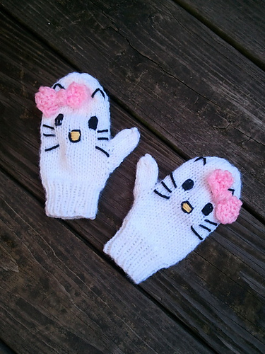 Ravelry: My Hello Kitty Mittens pattern by Jennifer Brooks Rice