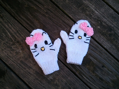 Ravelry: My Hello Kitty Mittens pattern by Jennifer Brooks Rice