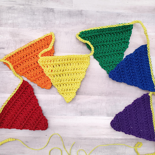 Ravelry: Cheerful Rainbow Bunting Banner pattern by Jennifer Ditton