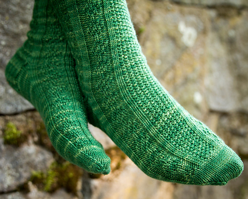 Ravelry: Dewdrops on Mossy Rocks Socks pattern by Jenn Sheelen
