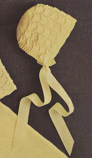 Ravelry: Yellow Pram Set: Bonnet pattern by Watmoughs Knitting Studio