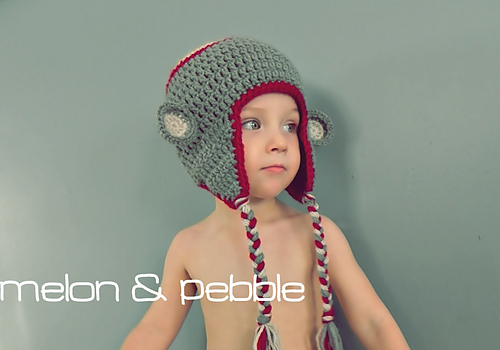 Ravelry: Sweet Little Monkey Hat with Earflaps pattern by Busy Mom Designs
