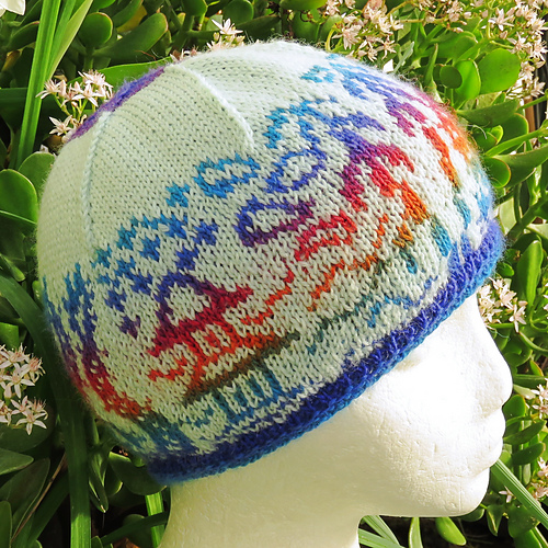 Ravelry: Stranded Chinese Dragons Beanie pattern by Joan Rowe