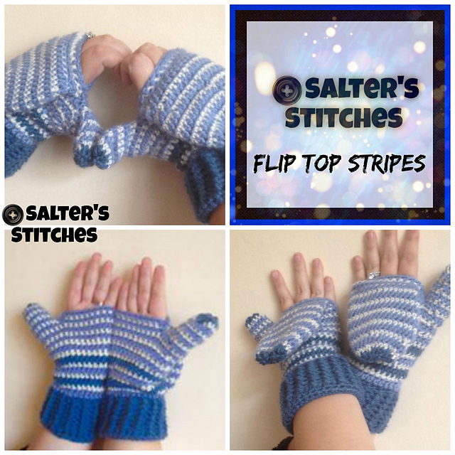 Ravelry: Flip Top Stripes (Mittens) pattern by Salter's Stitches