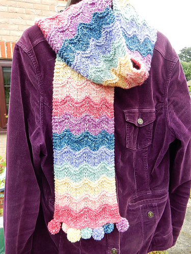Ravelry: Rippling Rainbow Scarf pattern by Helen Kurtz