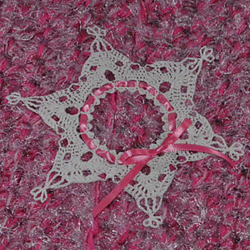 Ravelry: Pink Ribbon Snowflake Photo Frame pattern by Deborah Atkinson